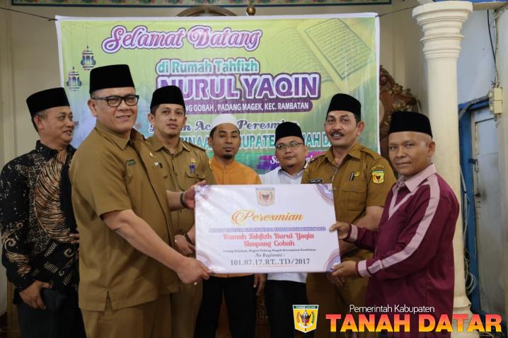 Rumah Tahfizh Nurul Yaqin Simpang Gobah Rambatan Diresmikan